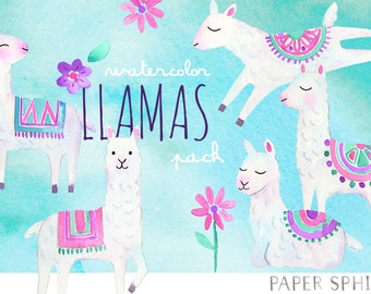 Llama Clipart Alpaca Printable Pretty Llamas and Alpacas