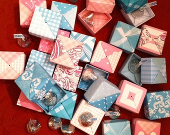 5 Assorted Mini Paper Origami Triangle Boxes