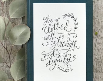 Philippians 4:8 Hand-Lettered Scripture Print Bella