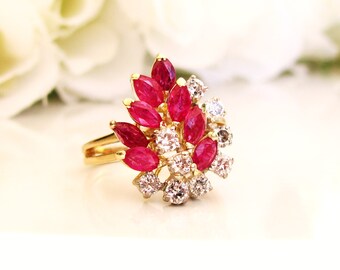 Ruby waterfall ring | Etsy