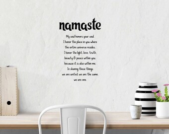 Namaste wall decal | Etsy
