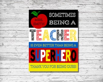 Superhero teacher | Etsy