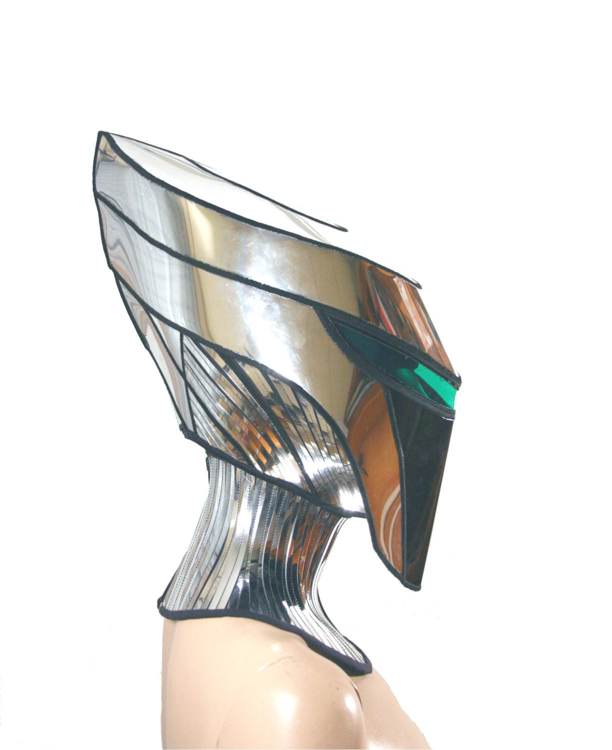 2 piece alien cyborg mask headpiece robot armor sci fi