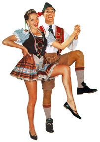 Couple Man Woman Dancing Polka Octoberfest Beer Germany