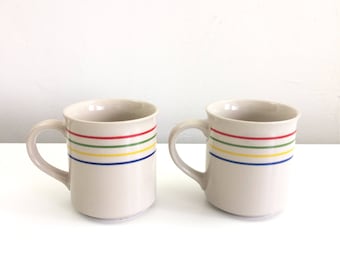 Striped coffee mug | Etsy