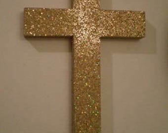 Gold glitter cross | Etsy