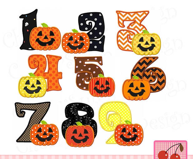 Jack O' Lantern Numbers set Halloween pumpkin Machine