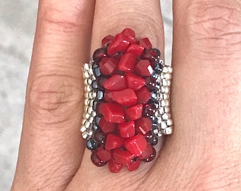 Red coral stone | Etsy