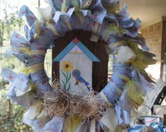 Birdhouse wreath | Etsy