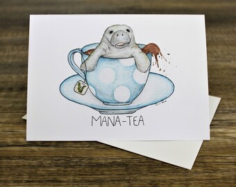 Manatee card | Etsy