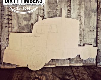 Wood semi truck | Etsy