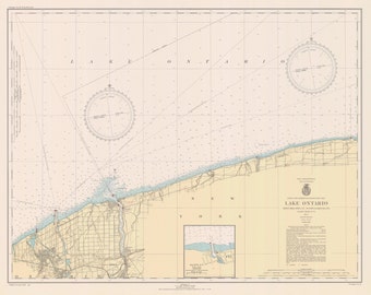 1953 Nautical Chart Map of the Upper Niagara River