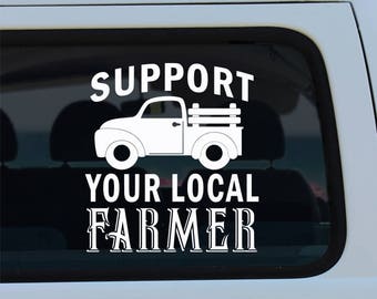 Support your local Farmer bumper sticker black and white cow