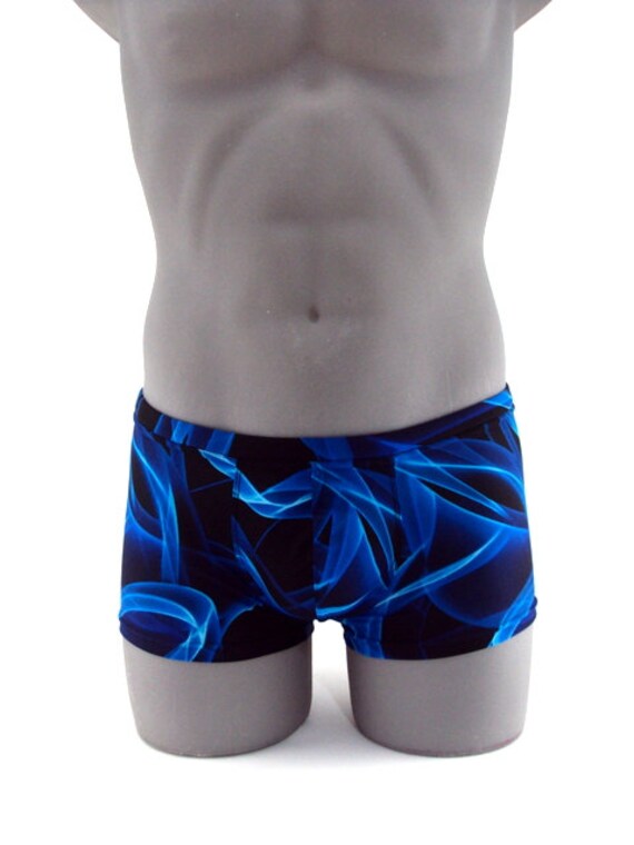 Men Square Cut Swimsuit Blue Smoke