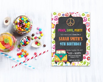 Hippie invitation | Etsy