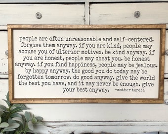 Mother teresa sign | Etsy