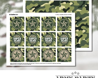 Army cupcake toppers | Etsy