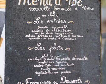 Paris Photography Classic French menu on a chalkboard Black