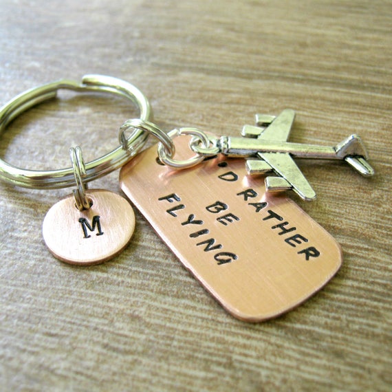 I'd Rather Be Flying Keychain Pilot keychain Airplane