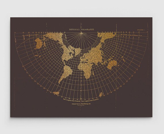 World Map PRINTABLE FILE. Map of the World. Modern Vintage