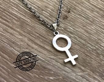 Female Symbol Necklace Feminist Necklace Female Necklace