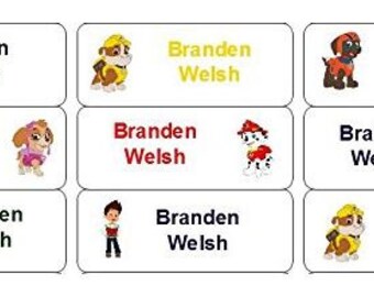 Paw patrol name tags | Etsy