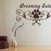 Wall Decals Grooming Salon Decal Trail Paw Print Scissors