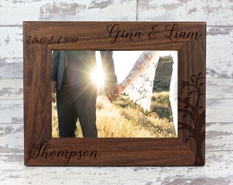 Engraved wood frame | Etsy