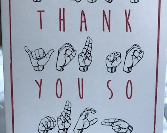 Sign Language Thank You Cards