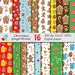 Christmas Gingerbread Digital Paper Set Gingerbread House