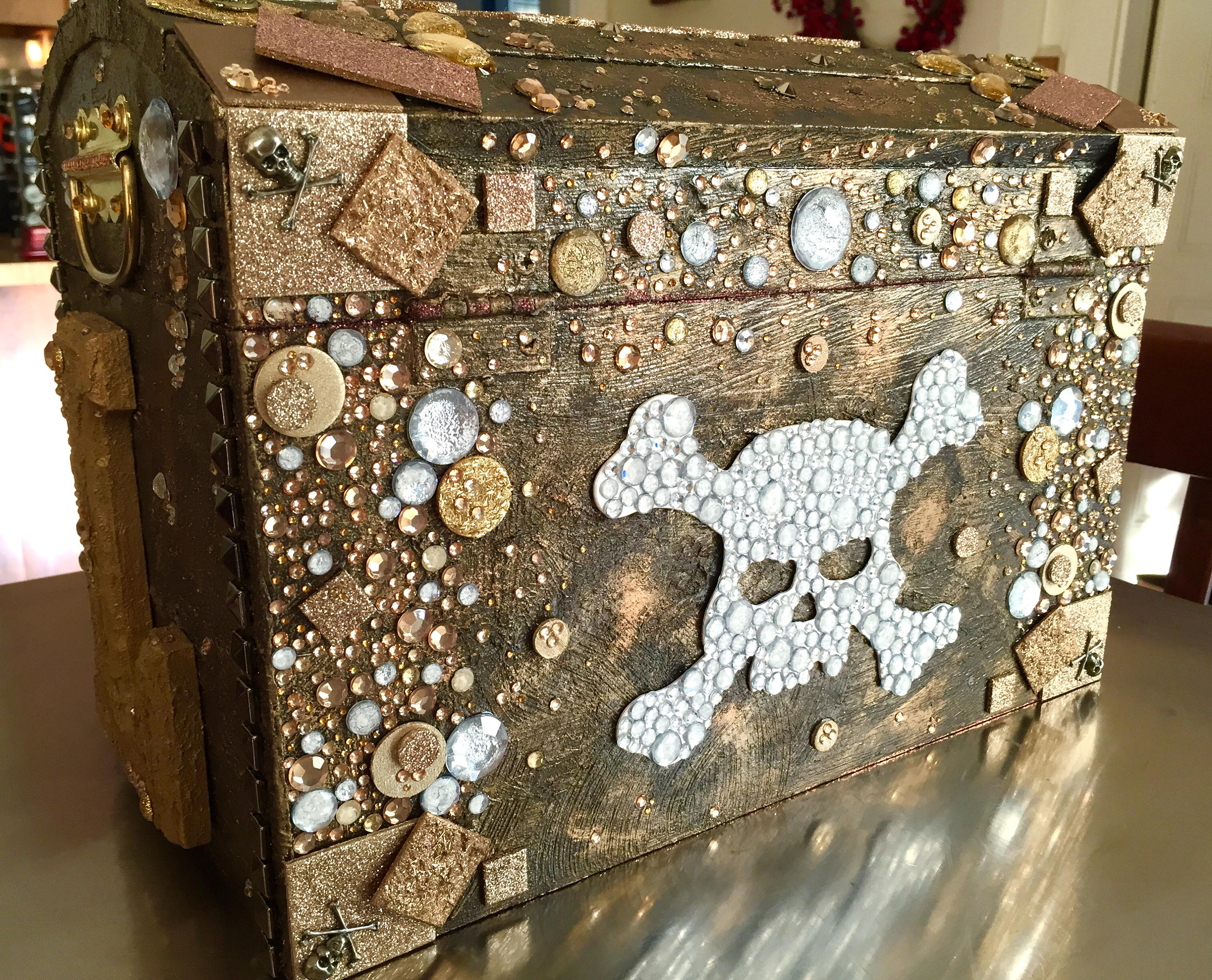 Pirate Treasure Chest with Locks and Latches for Kids