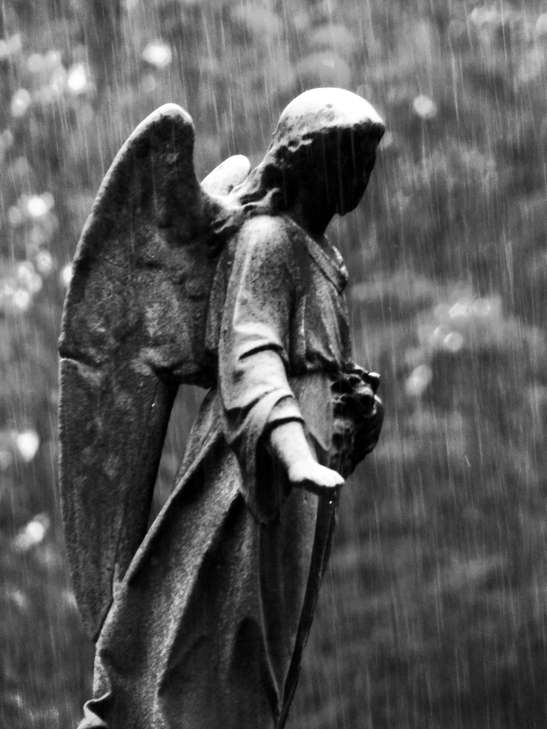 Stormy Dark Angel Victorian Statue Angel in a Thunderstorm