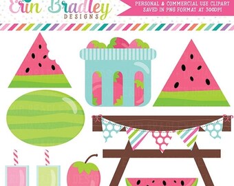 Summer Happy Picnic clipart set / instant download 14004