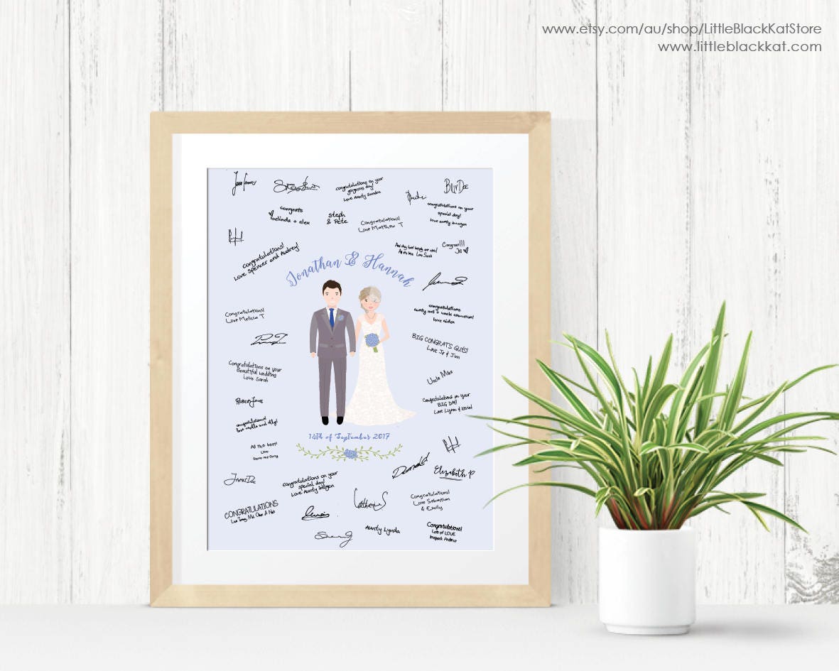 Wedding Portrait Signature Board Wedding Guest Board