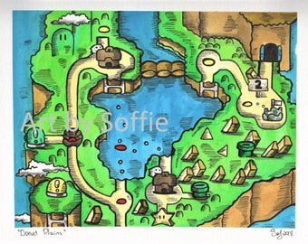 Super Mario World Shadow Box 5x7