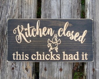 Kitchen closed sign | Etsy