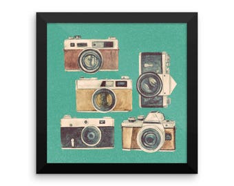 Vintage camera print retro camera camera art capture