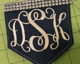 Rhinestone monogram | Etsy