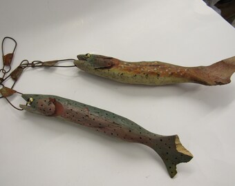 Carved wooden fish | Etsy