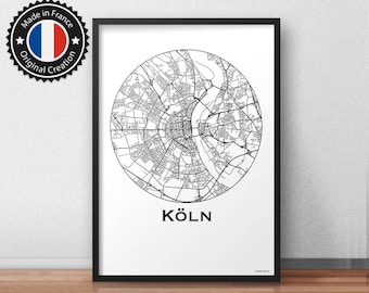 Old Map of Koln Cologne Germany 1740