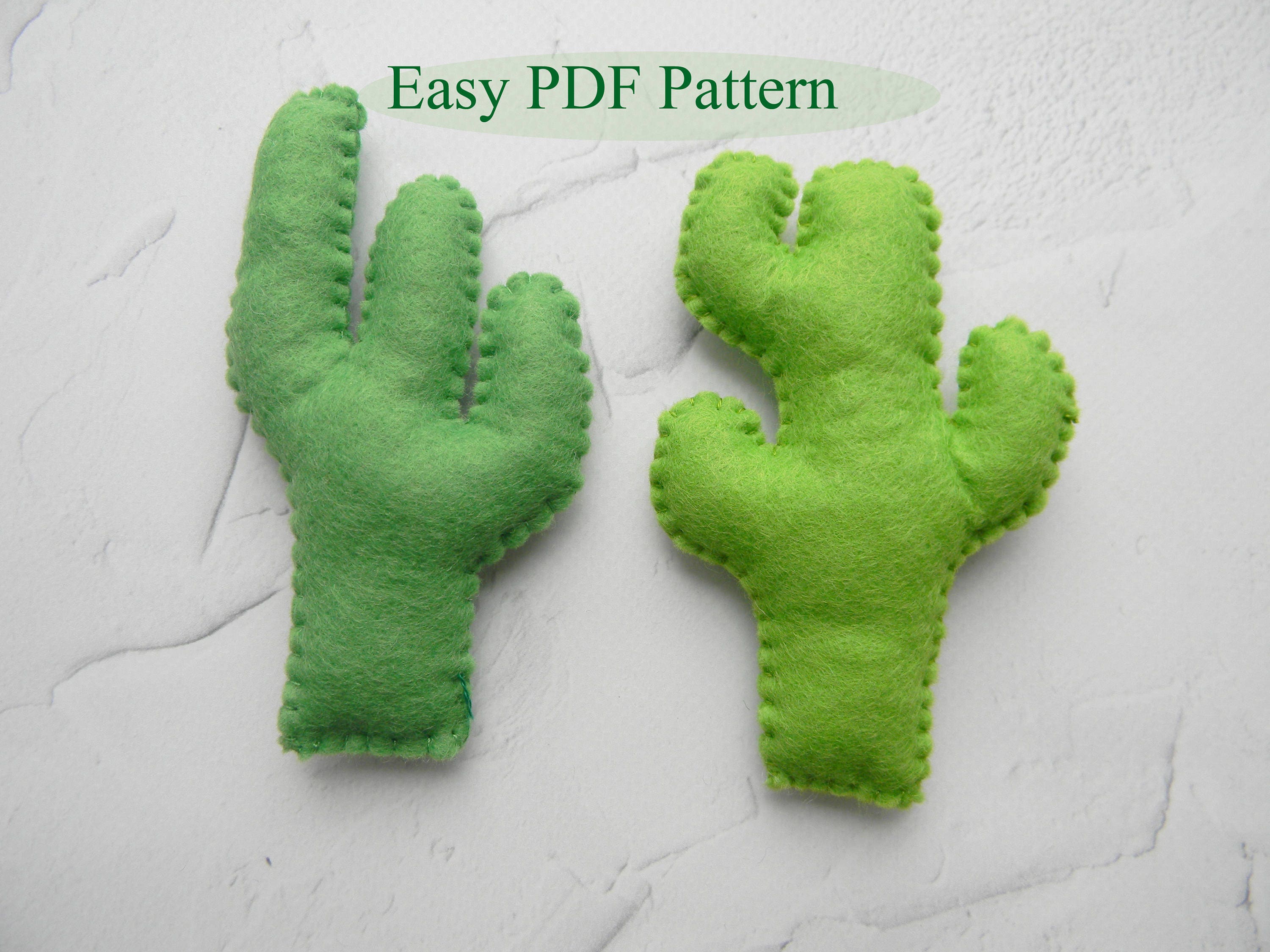 Felt cactus pattern PDF sewing pattern Felt cactuses DIY felt