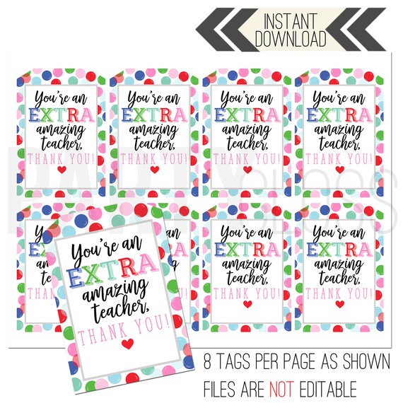Teacher Appreciation Printable Tag Gum Tags Extra Tags