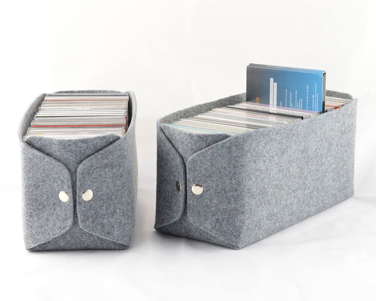 CD Storage basket felt storage bin felt bin felt CD basket