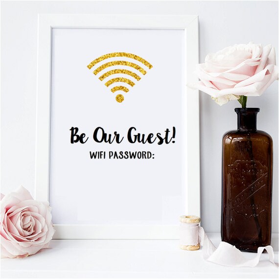 Customizable Be Our Guest Internet WiFi Password Sign Use Dry