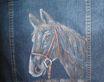 Hand painted denim | Etsy