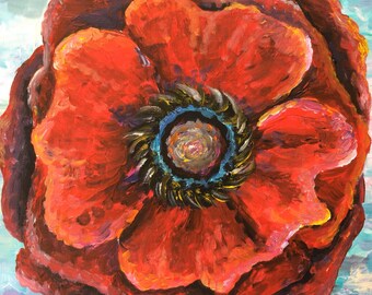 Poppy painting | Etsy