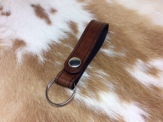 Key ring/swivel snap/key fob leather key keeper