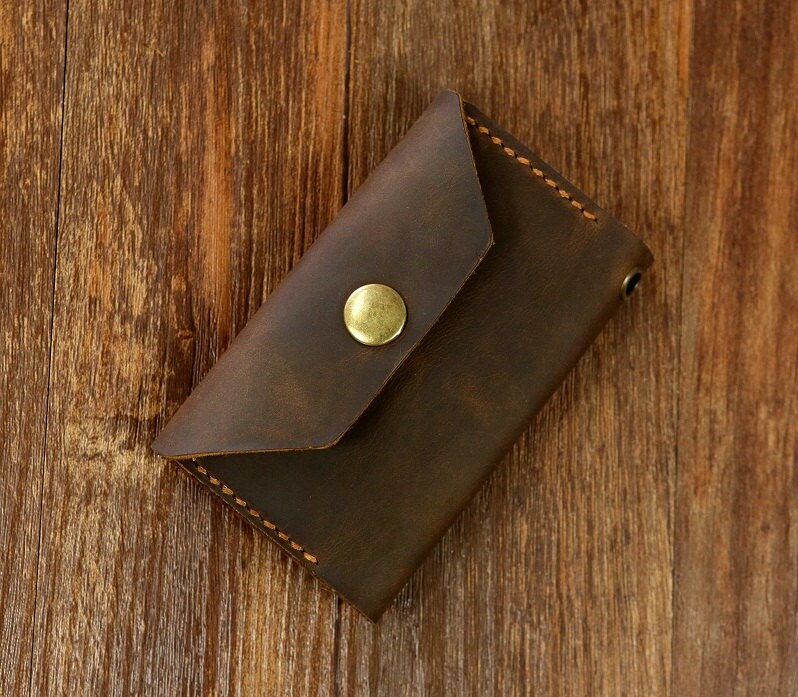 Leather slim key wallet leather key holder leather key