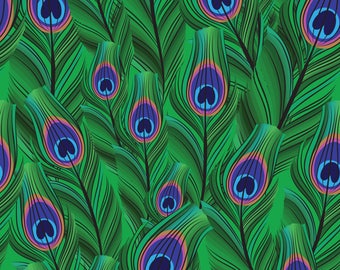 Peacock fabric | Etsy
