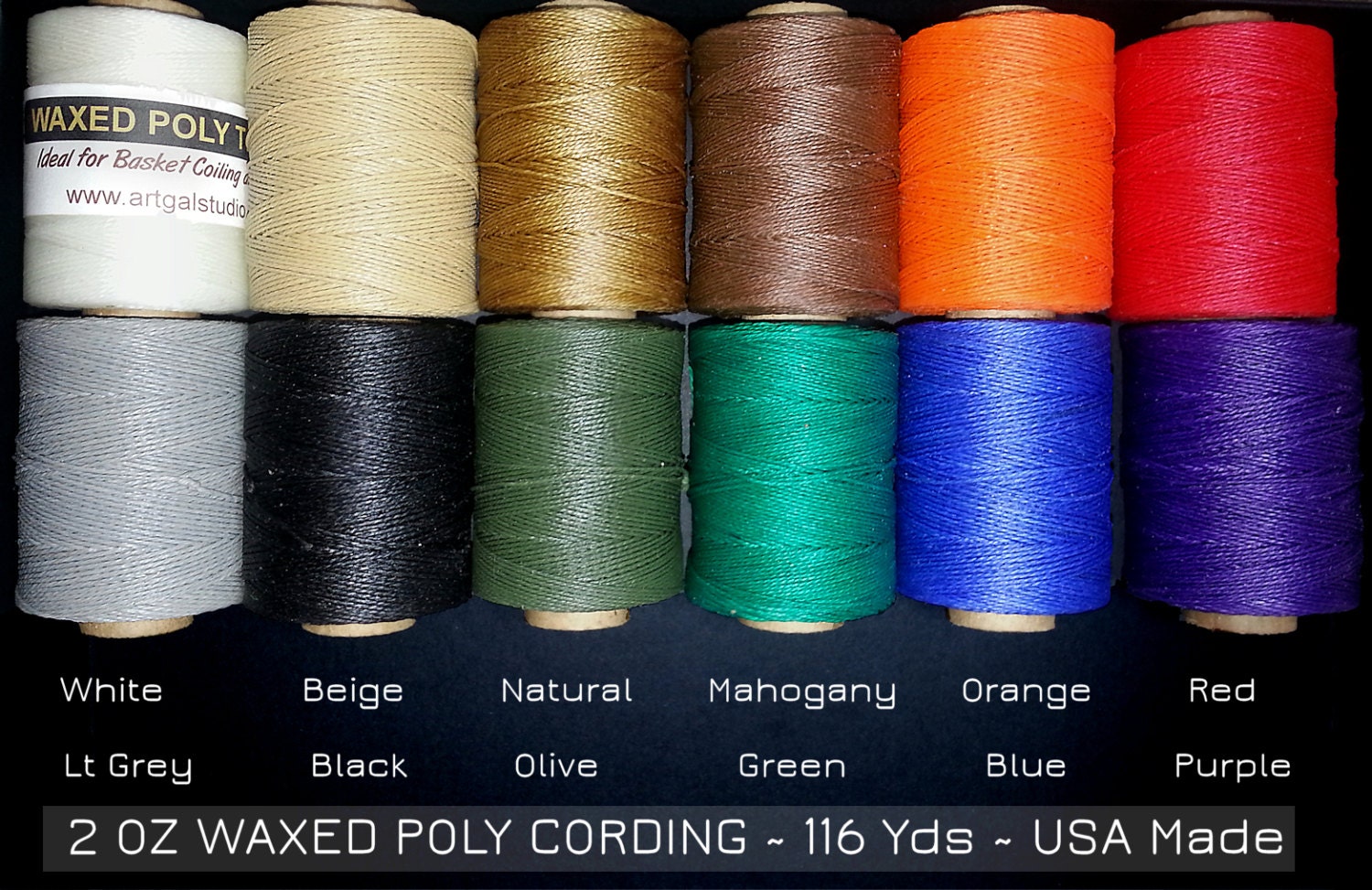 Waxed Poly Thread 2 oz Spool Ideal for Pine Needle Baskets